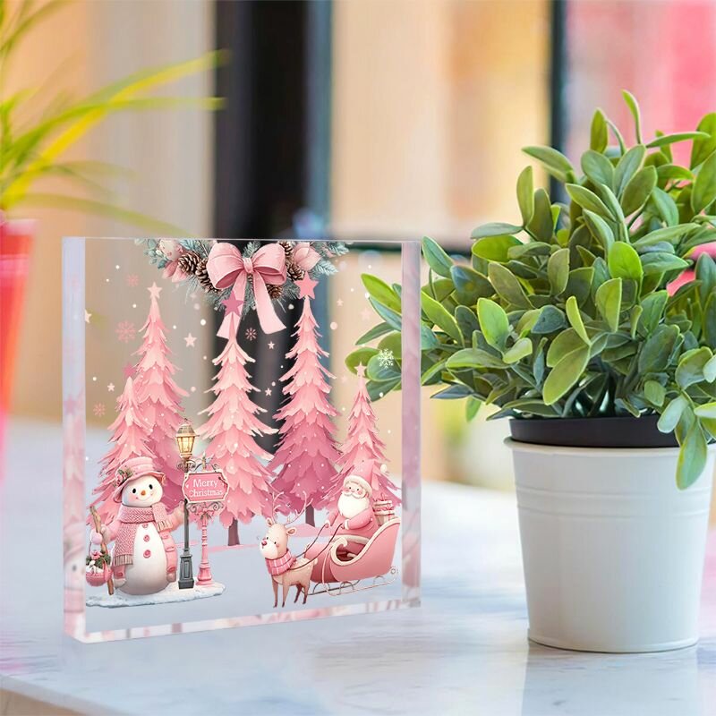 Акриловое рождественское украшение в форме сердца - подарок другу на Рождество и Новый год