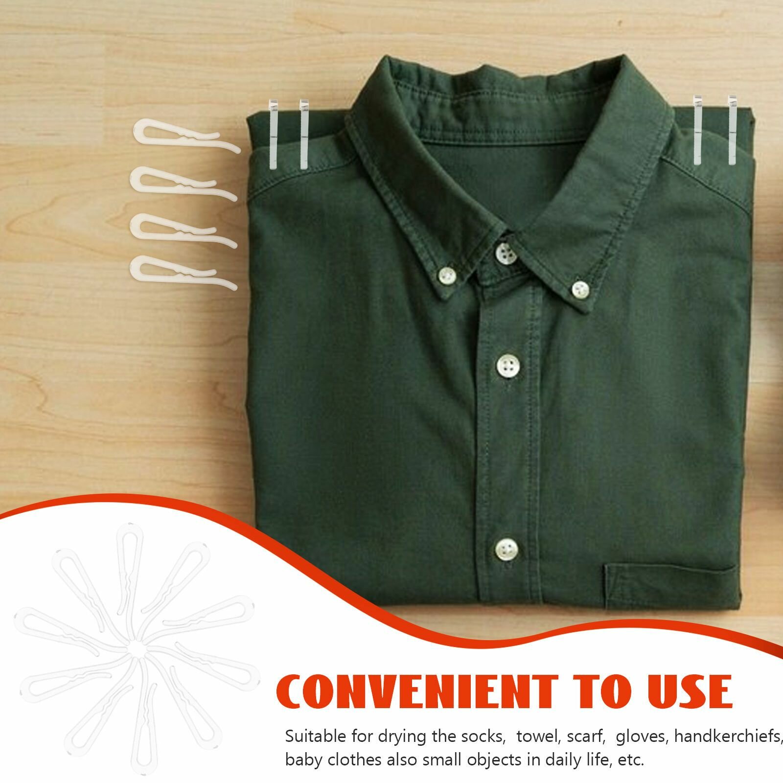 100 шт. Пластиковый прозрачный зажим для многофункциональных чулок, зажим для ткани, зубчатая прищепка для рубашки, бюстгальтера, трусов, носков, брюк