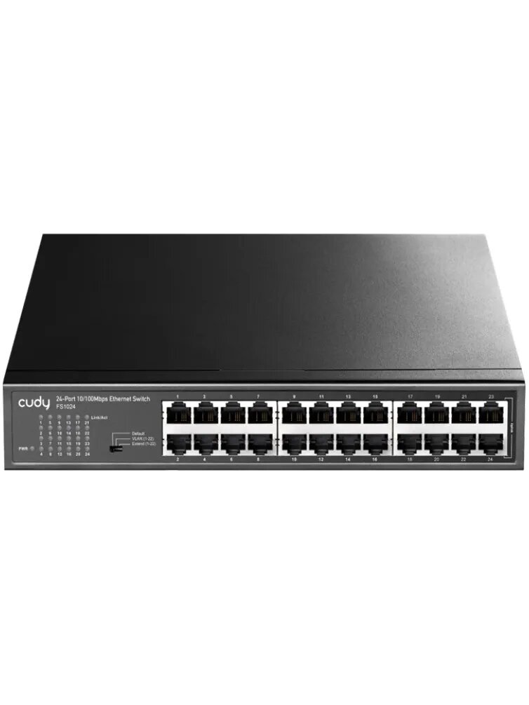 Коммутатор Cudy FS1024, 24 порта, 10/100Mbps, безвентиляторный, неуправляемый, RACK-mount