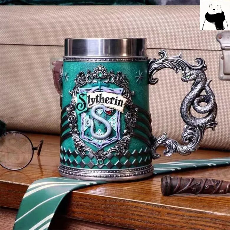 Кружка "Harry Potter" "Гарри Поттер" Слизерин, 400 мл, 1 шт, из стали и смолы