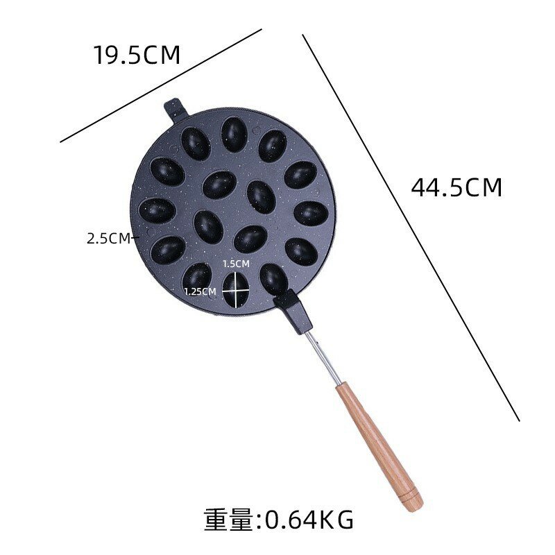 16-отверстная форма для кексов из орехового дерева, овальная вафельница, универсальная форма для выпечки на газу, форма для яичных вафель
