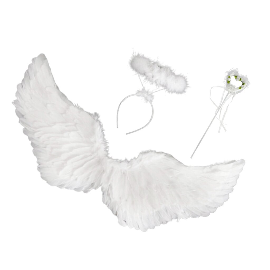 Детский набор Крыльев из перьев Ангела для взрослых-Дневной Ангел Из трех частей Среднего Размера