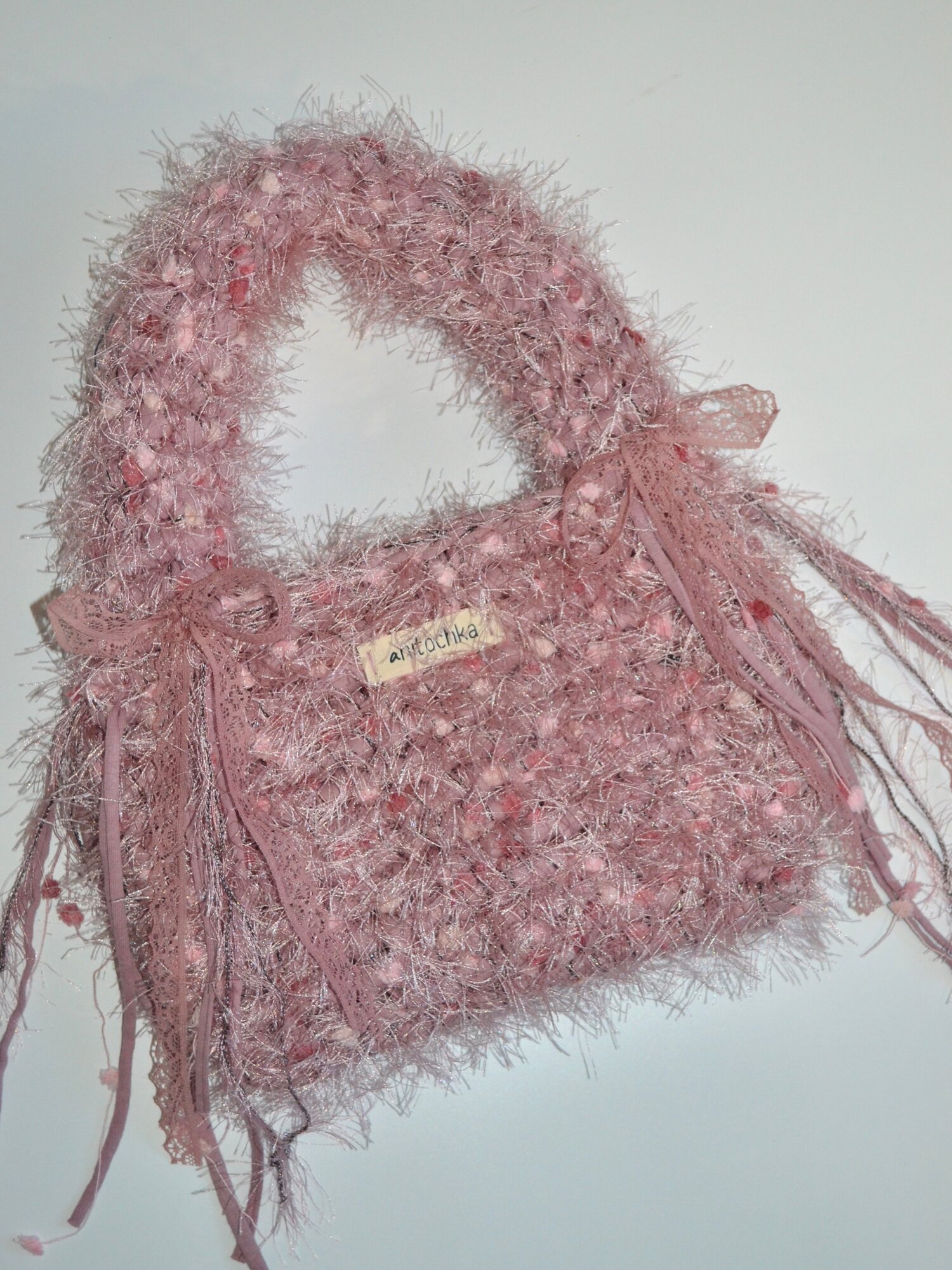 Сумка багет  "травка", anitochka.shop, Dusty Rose