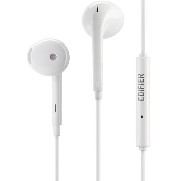 Наушники вкладыши с микрофоном Edifier P180 Plus мобильная гарнитура, белая