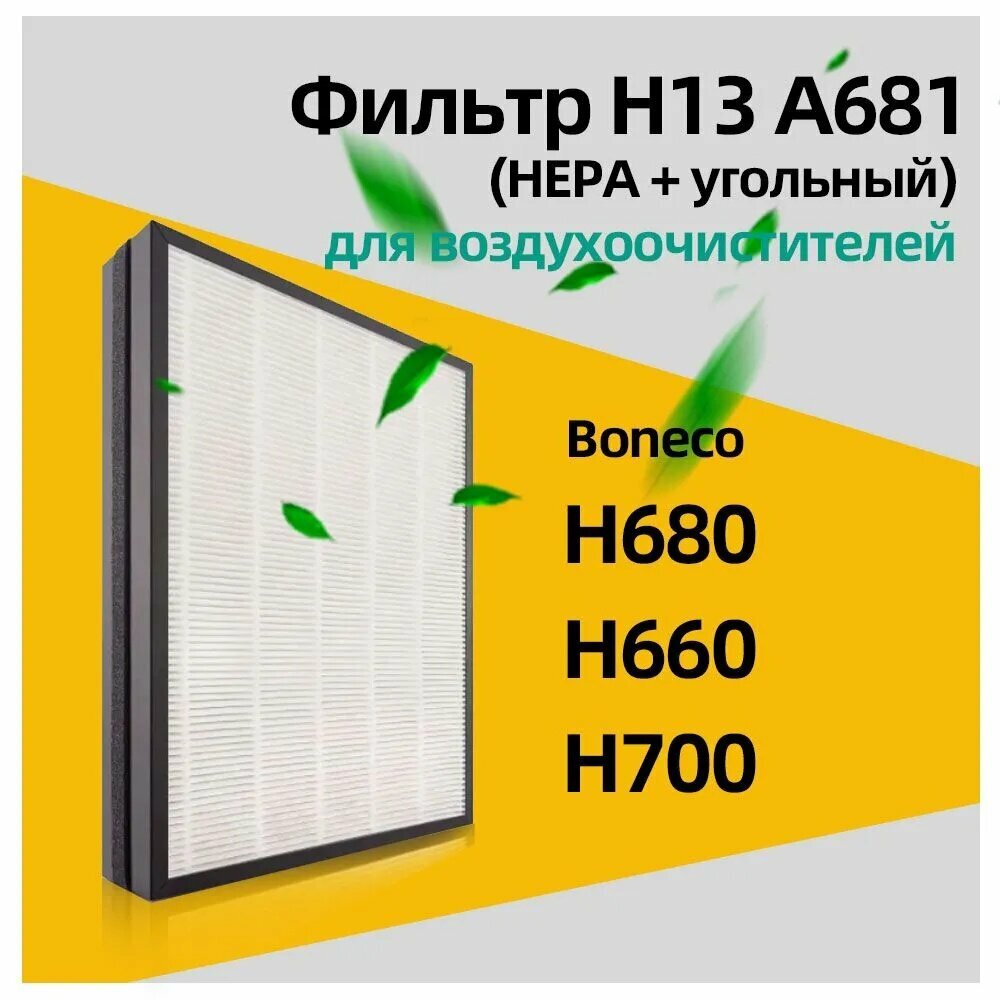 Фильтр H13 (HEPA + угольный) CleverTech A681 для воздухоочистителей Boneco H680, H660, H700