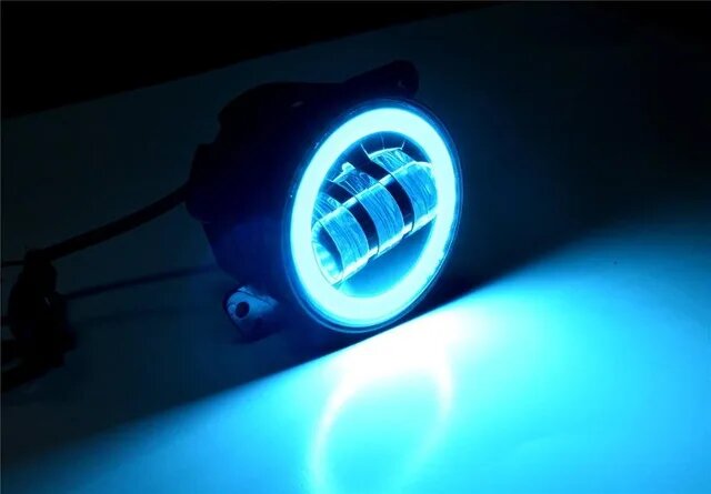 FADUIES 2PCS DOT 4-дюймовый круглый светодиодный противотуманный фонарь Wrangler 30W 6000K White Halo Ring DRL Внедорожные противотуманные фары для Jeep Wrangler JK TJ LJ