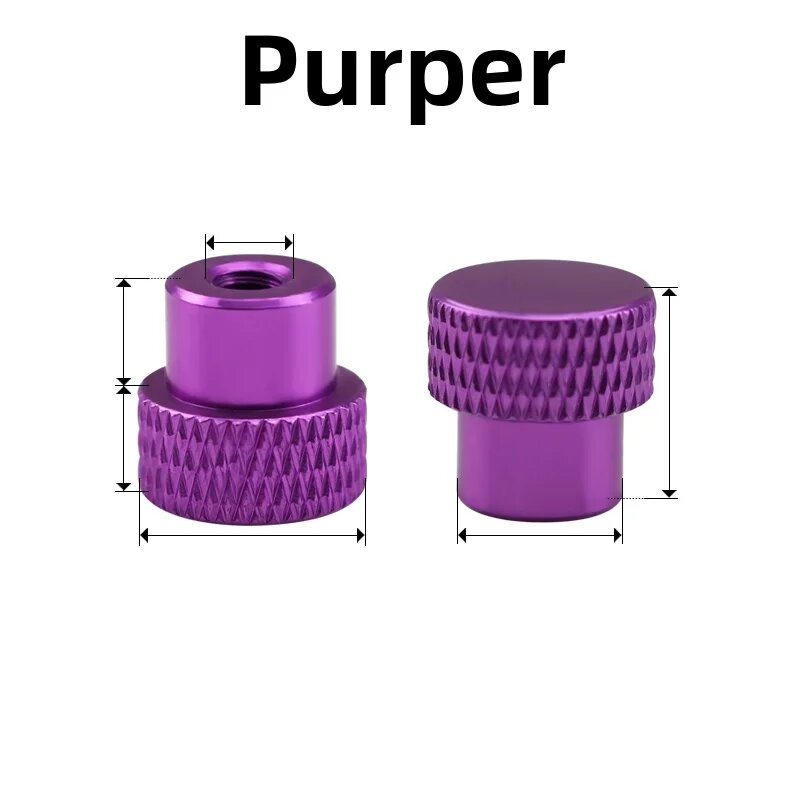 Гайки с накатанной головкой из алюминиевого сплава M2 M2.5 M3 M4 M5 M6 M8 M10 M4xD12xH12, Purper