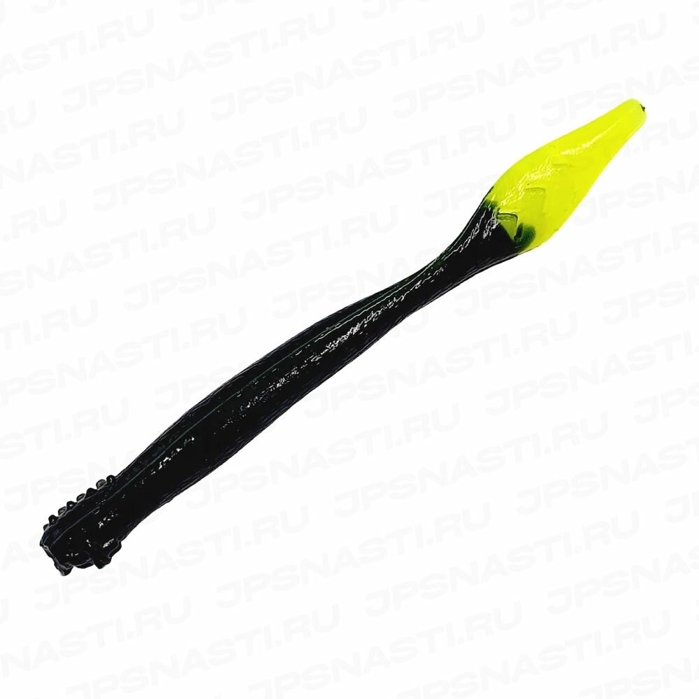 Силиконовые приманки на форель Eleven Lures Bobr 3.1, Black Lemon, сыр / Форелевая приманки бобриный хвост