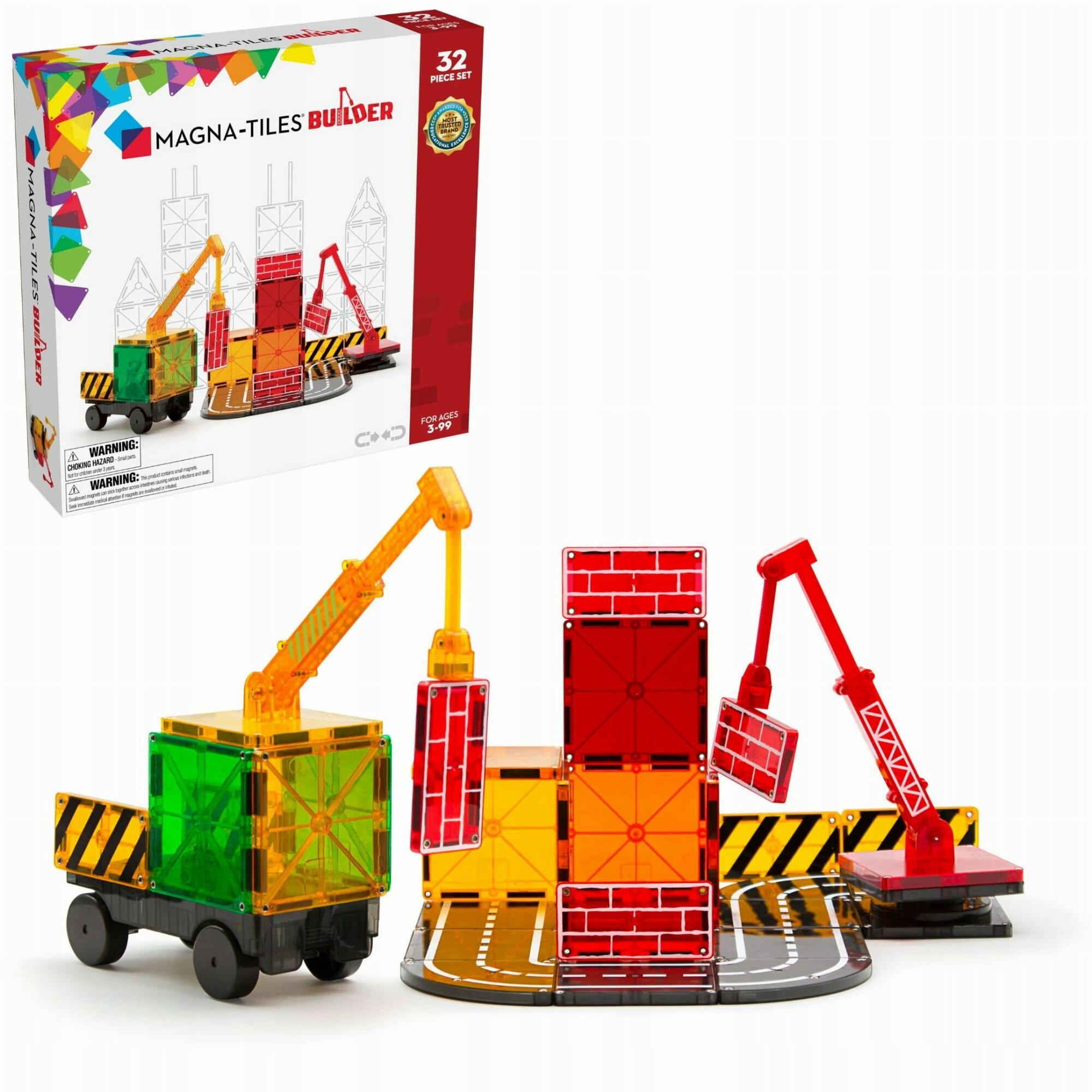 Магнитный конструктор Magna Tiles - Набор магнитных строительных блоков, 32 эл. - 21632