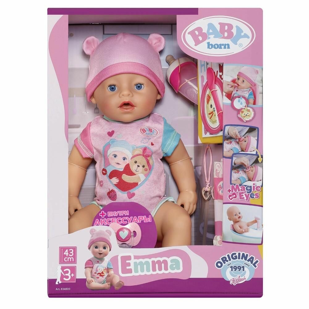 Беби борн. Интерактив. кукла Эмма с магич. глазками 43 см. BABY born 42482