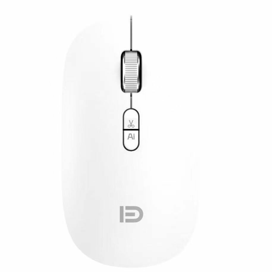 Беспроводная мышь Bluetooth 3-режим с ИИ-управлением голосом, перезаряжаемая, тихая, для ноутбука - Белая