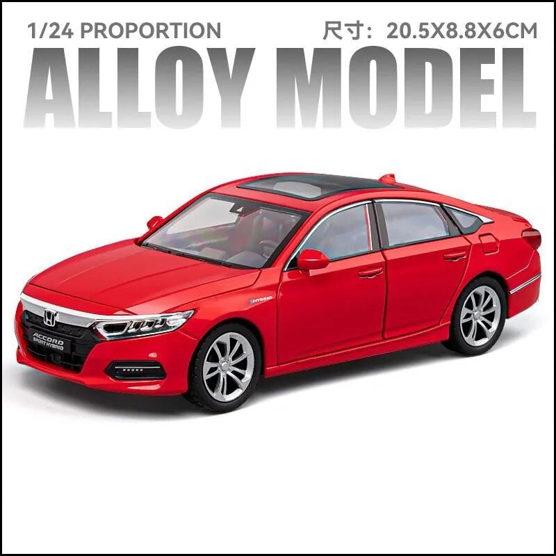 Машинка игрушечная Honda Accord, масштаб 1:24, инерционная, открывающиеся двери, капот, багажник, свет
