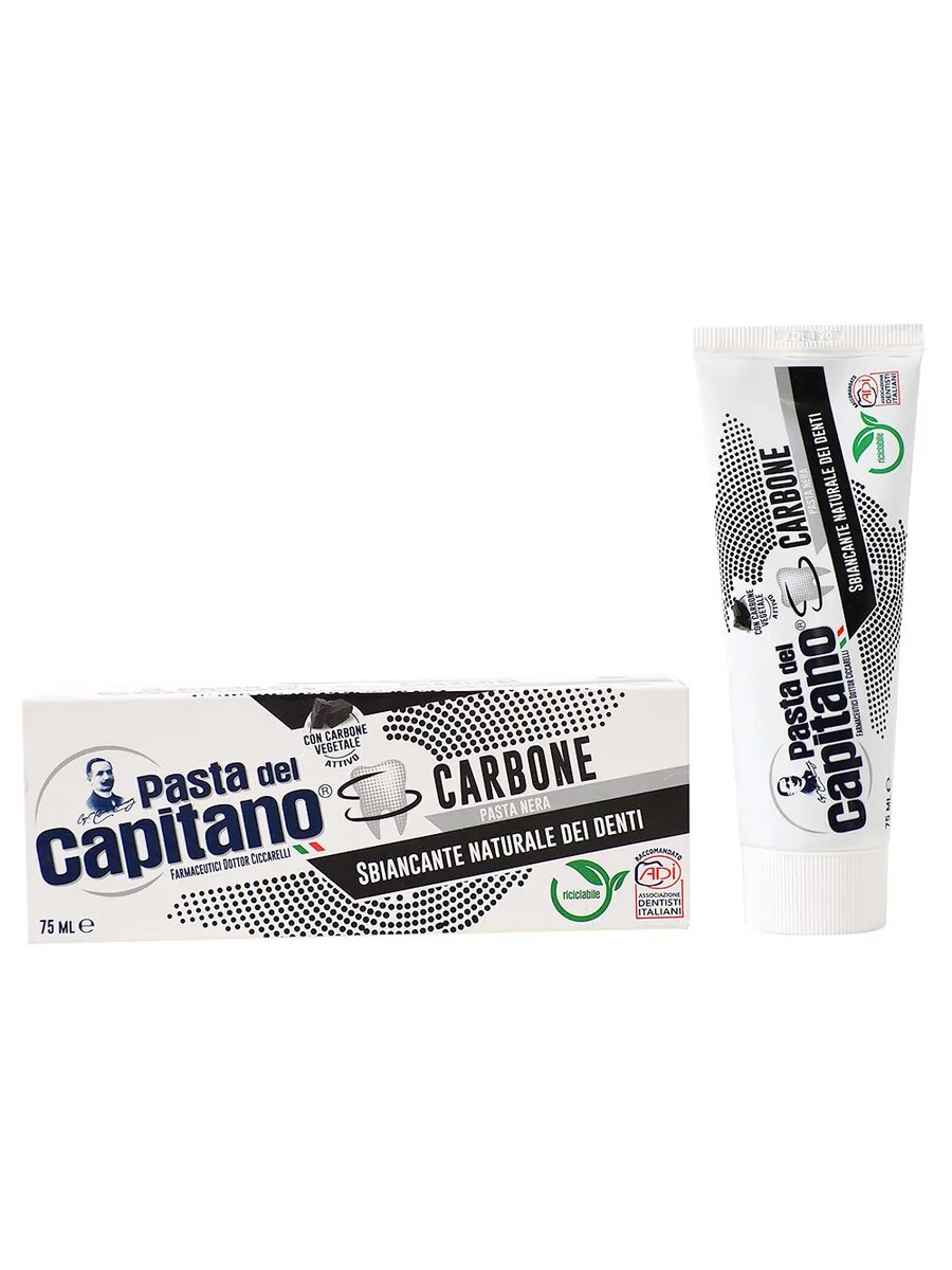 Pasta del capitano зубная паста отбеливающая с древесным угл