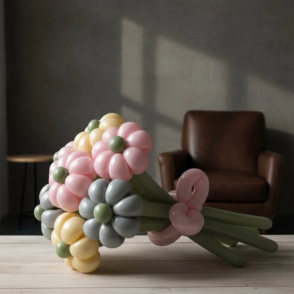 Букет из шаров "Ромашки" разноцветный микс