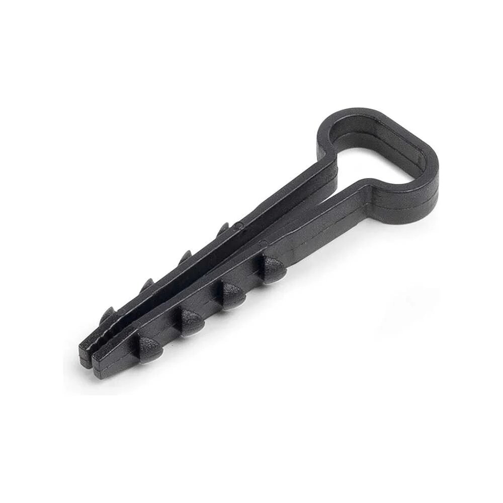Дюбель-хомут FORTISFLEX ДХП 12-6 ч 100шт 81830 из прочного полиамида, черный, предназначен для плоского кабеля