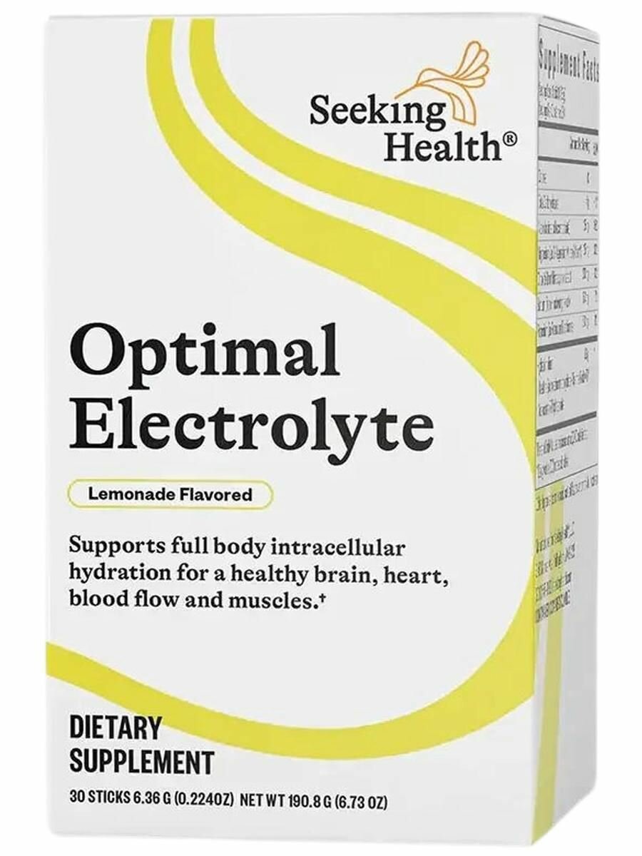 Seeking Health, Optimal Electrolyte, электролиты, вкус лимонада, 30 стиков