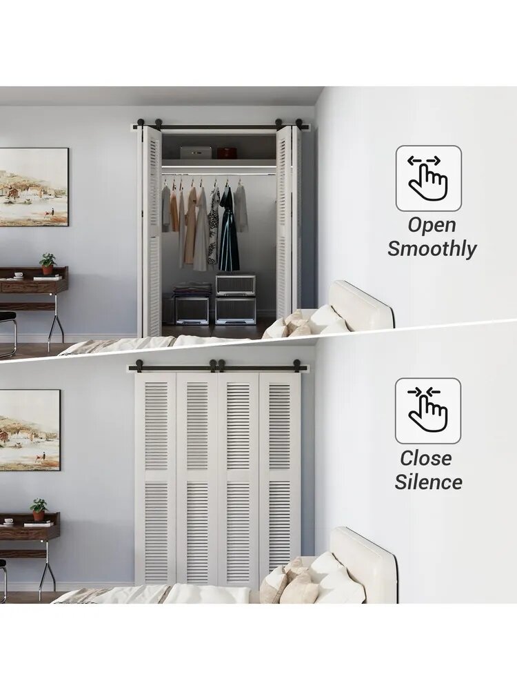 121cm Складная двухстворчатая дверь сарая с Т-образным роликом (за исключением двери)