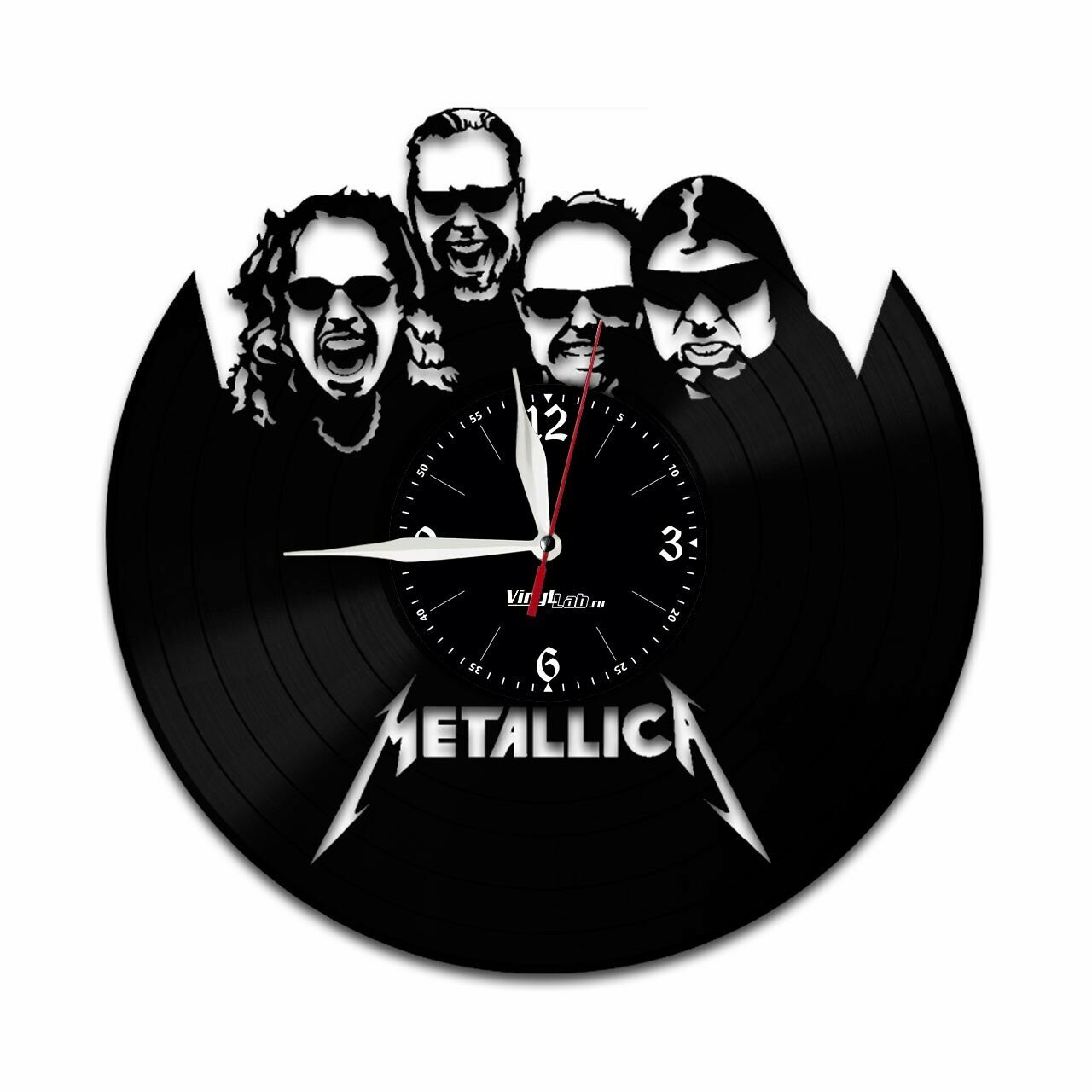 Часы из виниловой пластинки (c) VinylLab Metallica, диаметр 30 см