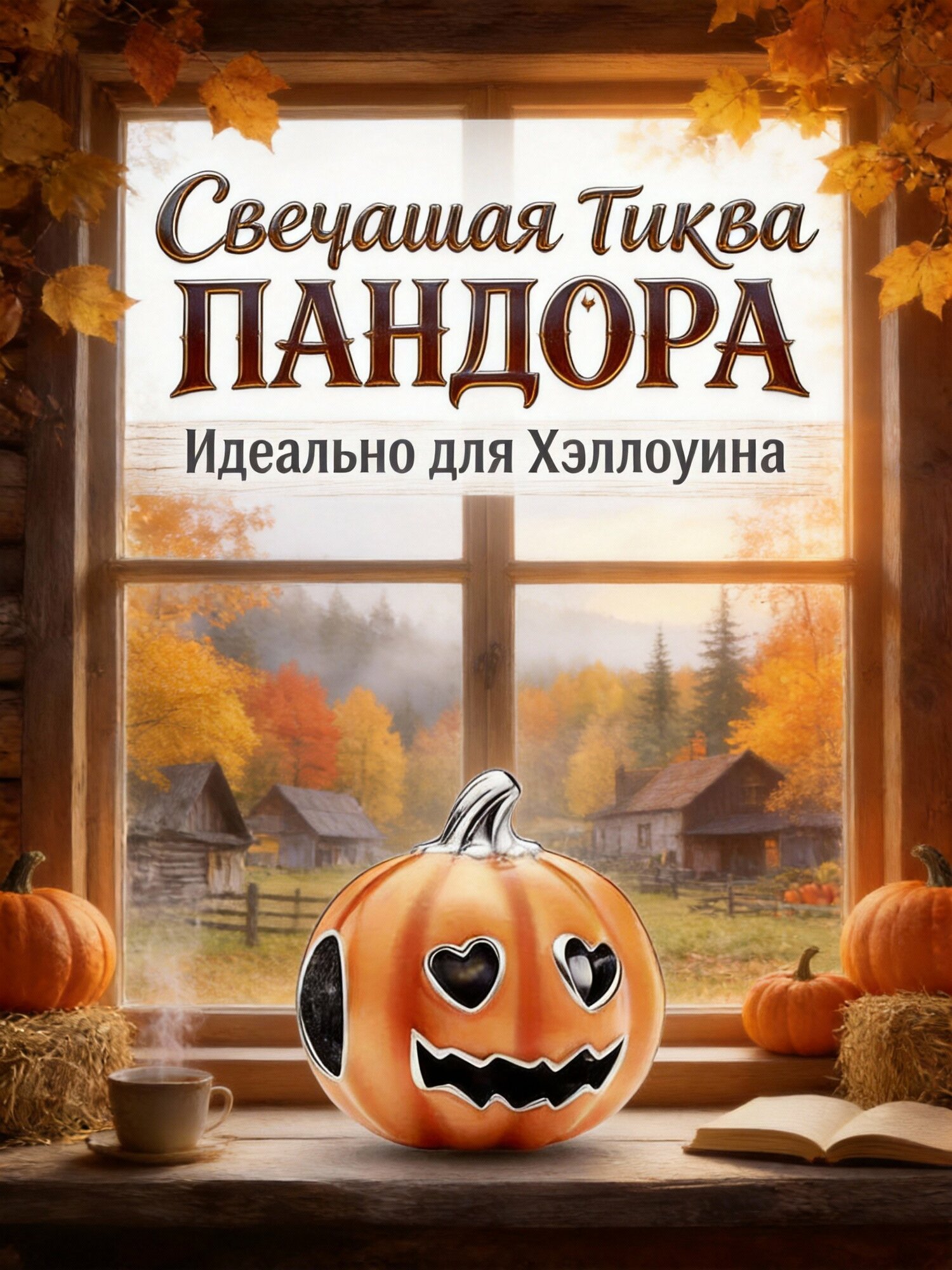 PANDORA подвеска-тыква, светящаяся в темноте