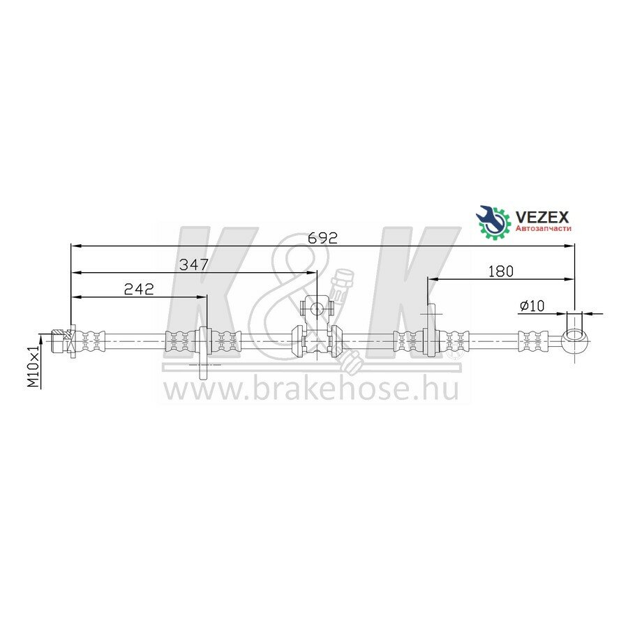 K&K FT3601 Шланг тормозной передний FT3601