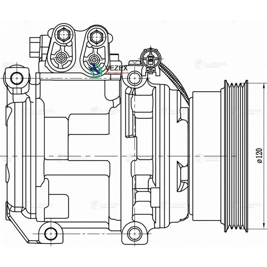 LUZAR LCAC 0804 Компрессор кондиц. для а/м KIA Cerato (04-) 1.6i (LCAC 0804)
