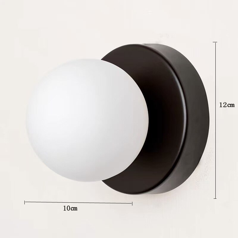 Настенный светильник KINLAMS Macaron Soft Style Теплый белый (2700-3500К), Черный-Small size