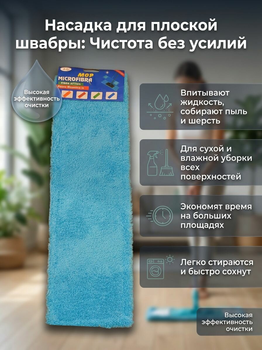 Насадка для плоской швабры, моп 40*11