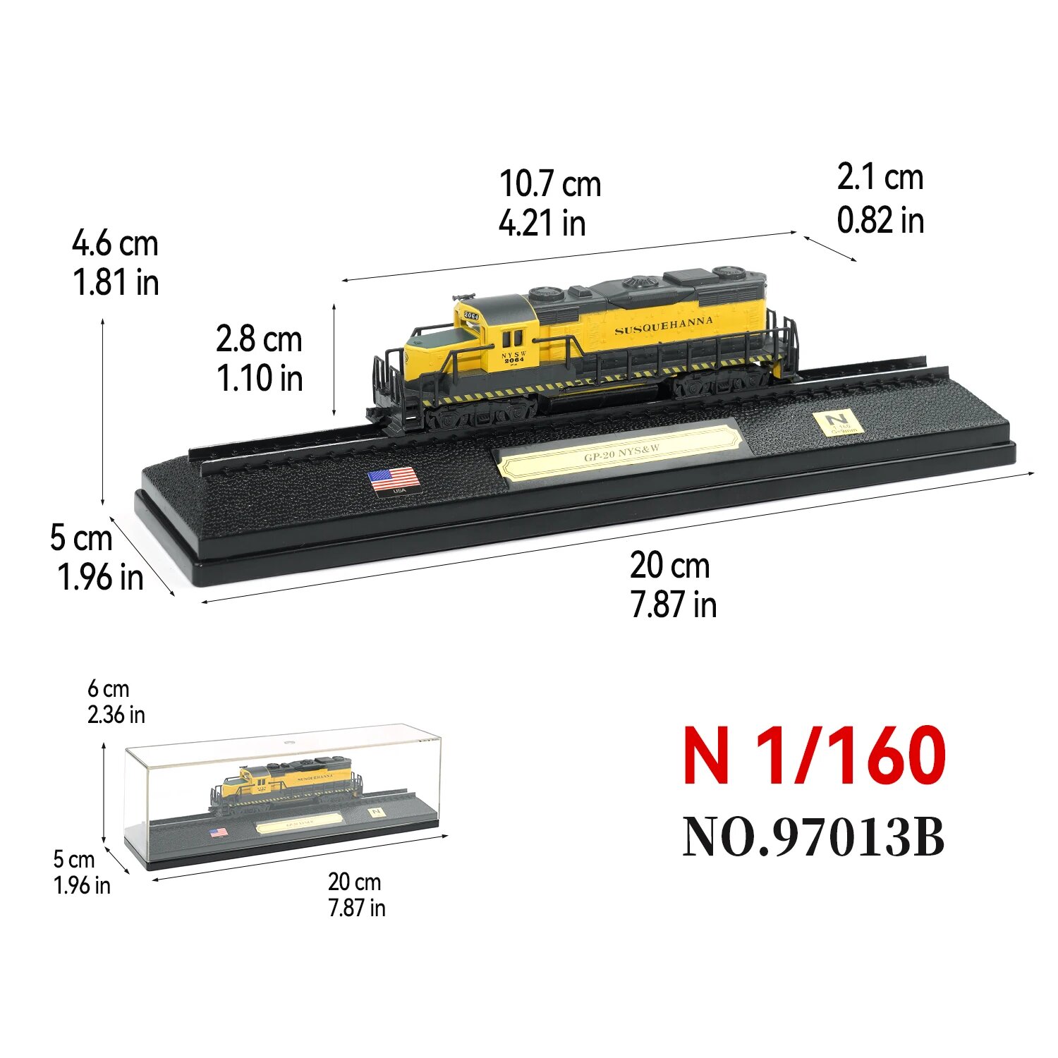 Модель поезда MDWD GP-20 NYS&W/FP-7/BR-182 1:160 97013
