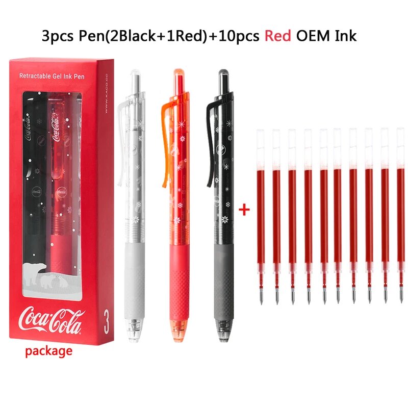 Гелевые ручки KACO Limited Edition, набор из 3 штук 3Pen 10 OEM Red Ink