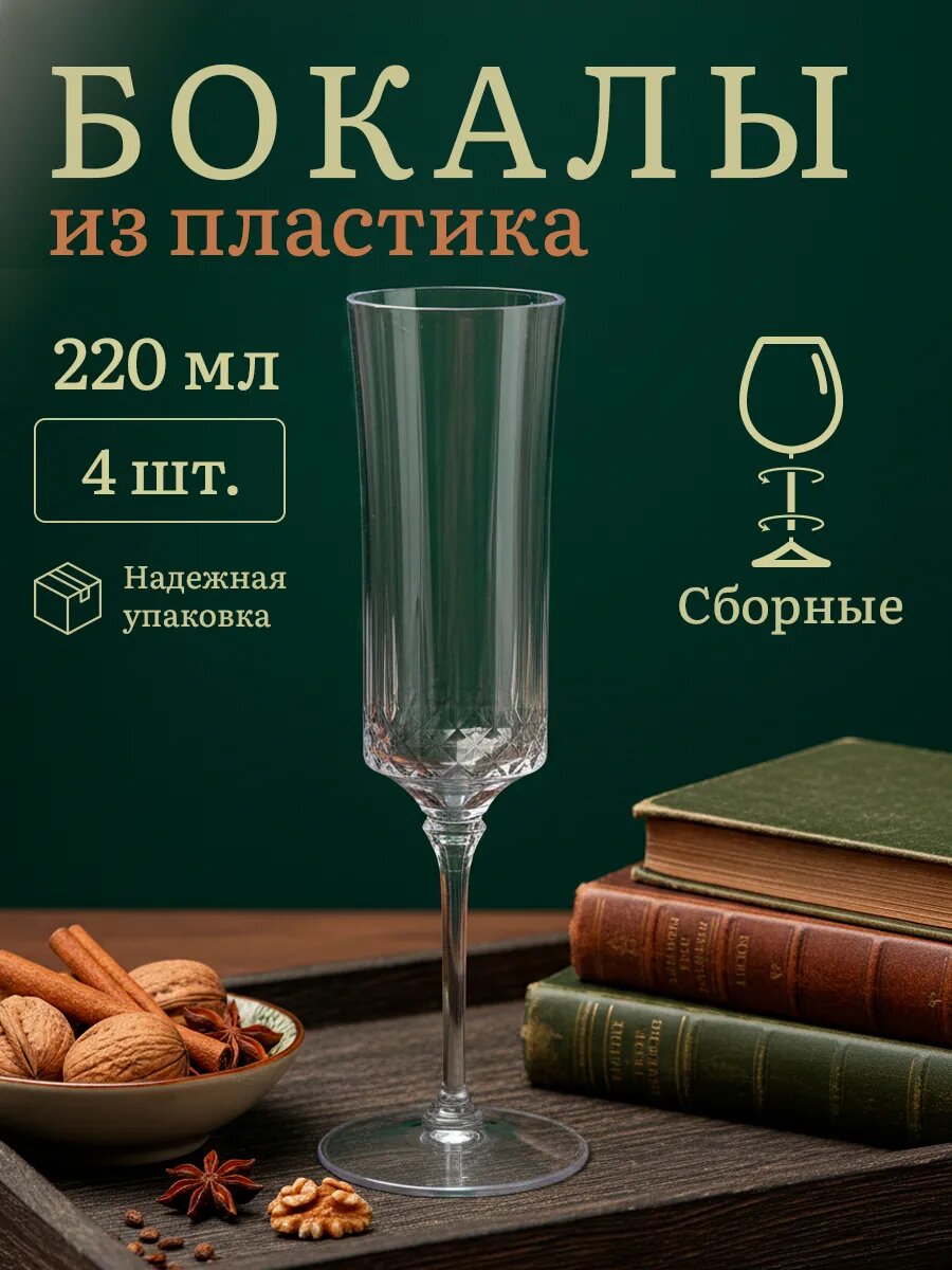 Бокалы для вина и шампанского небьющиеся