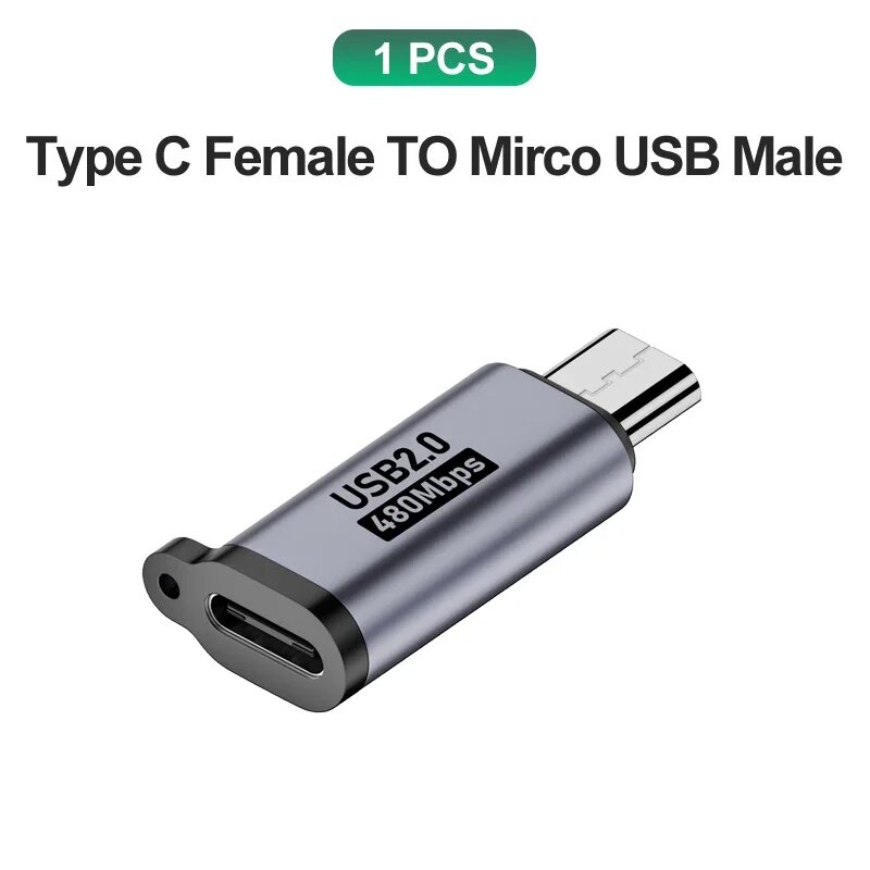 Переходник с USB Type-C на Micro USB «папа» «мама»