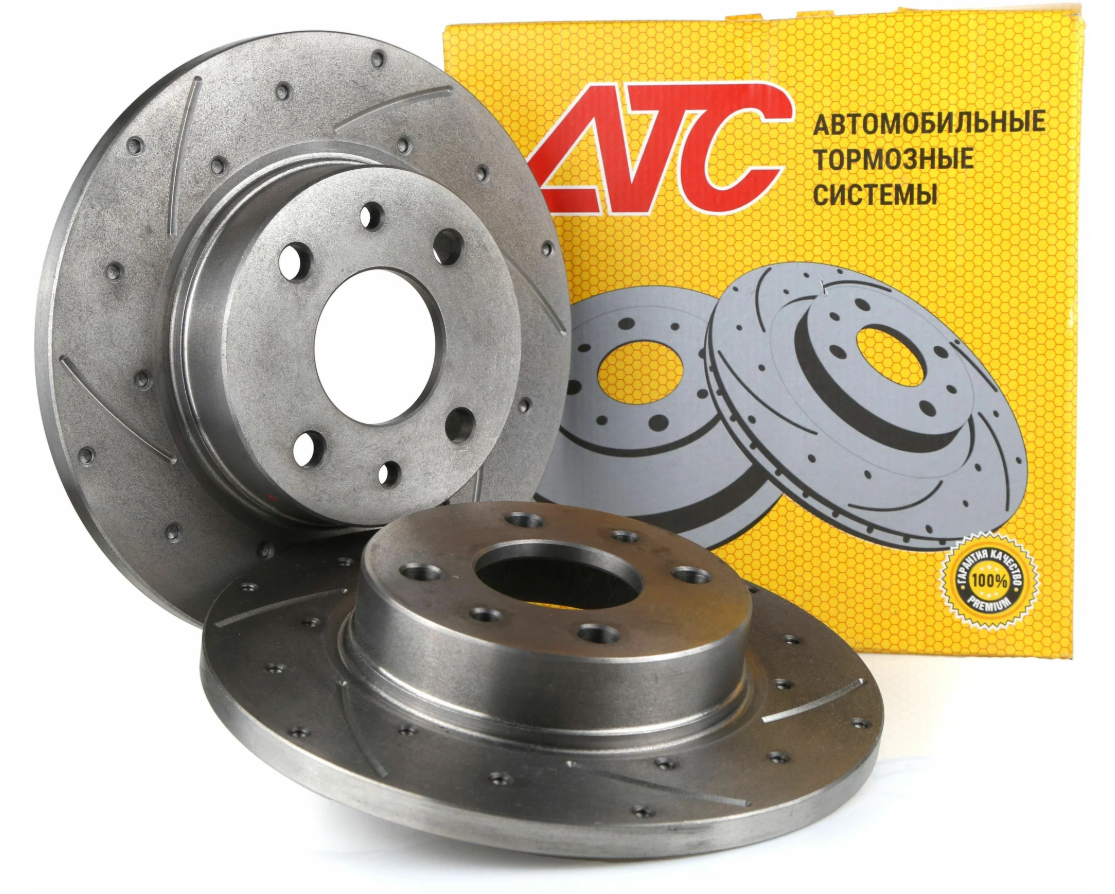 Тормозные диски атс sport r13 2шт не вентилируемые для 2108-21099, 2113, 2114, 2115, samara