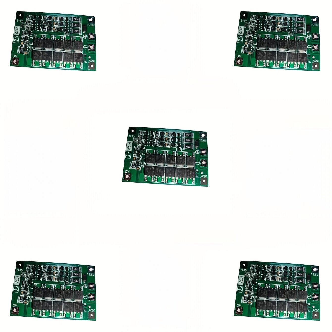 Плата защиты BMS 3S 40A с балансировкой для аккумуляторов 18650/26650, комплект 5 шт.