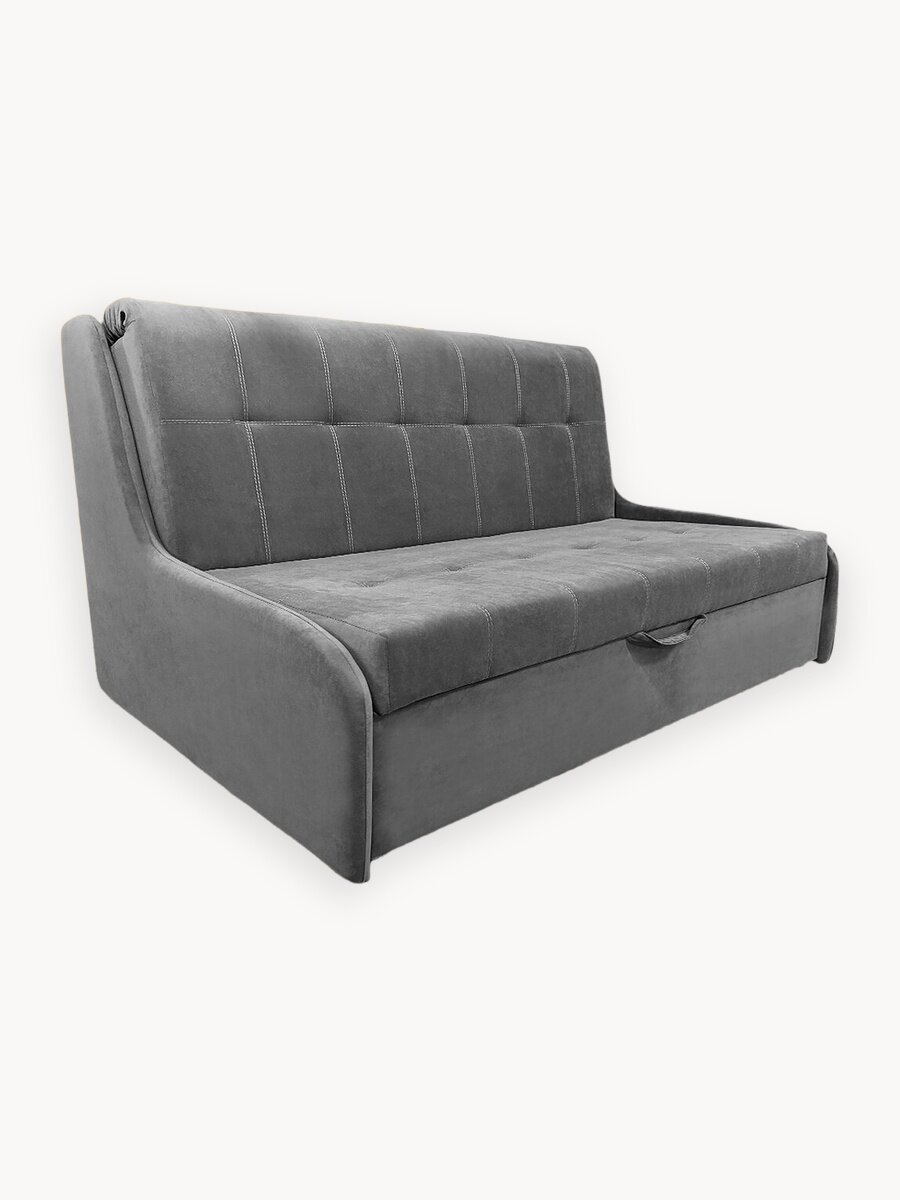Компактный Диван-кровать "Поль 2" от фабрики "NORWOODMSK" с механизмом аккордеон , с ящиком для хранения, серый