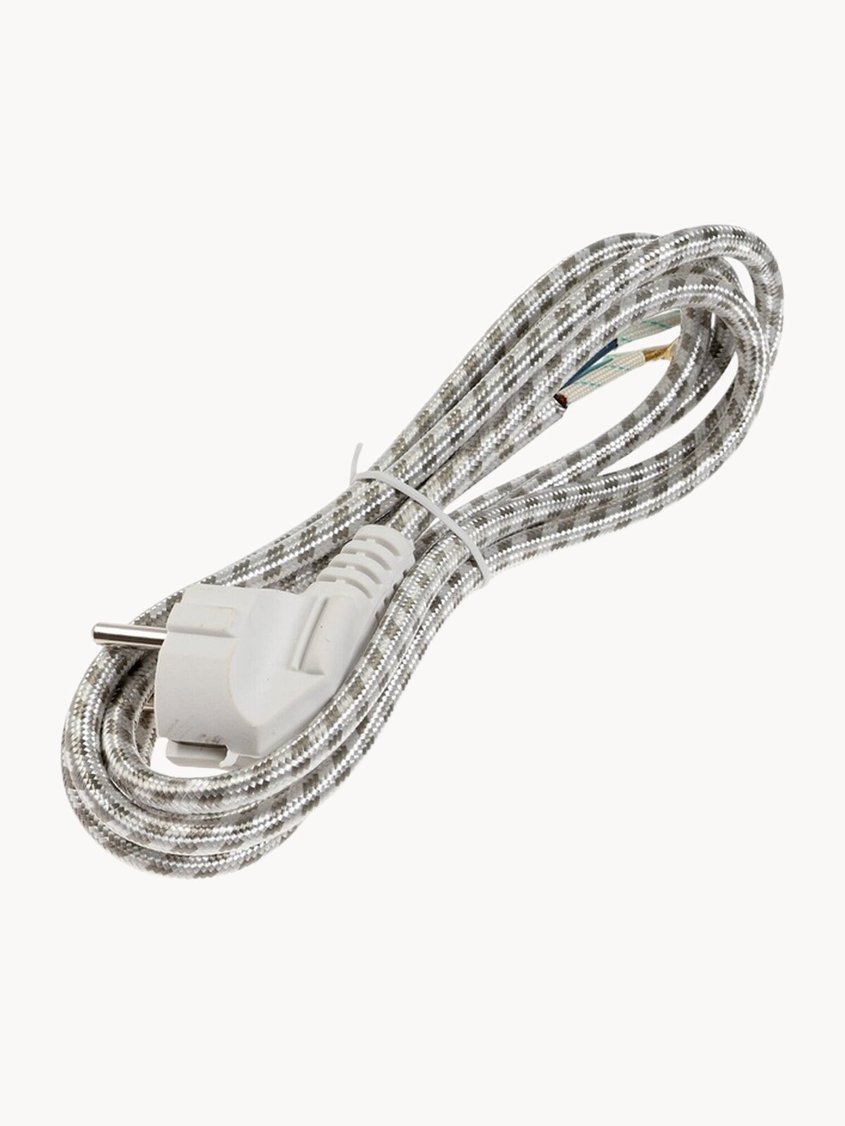 Шнур сетевой в тканевой оплетке с заземлением, 1.8 м, 2200Вт, 3x0,75мм2 10805065