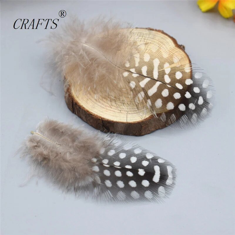 Натуральные перья цесарки CRAFTS, 20 шт, 11 цветов Белый, natural