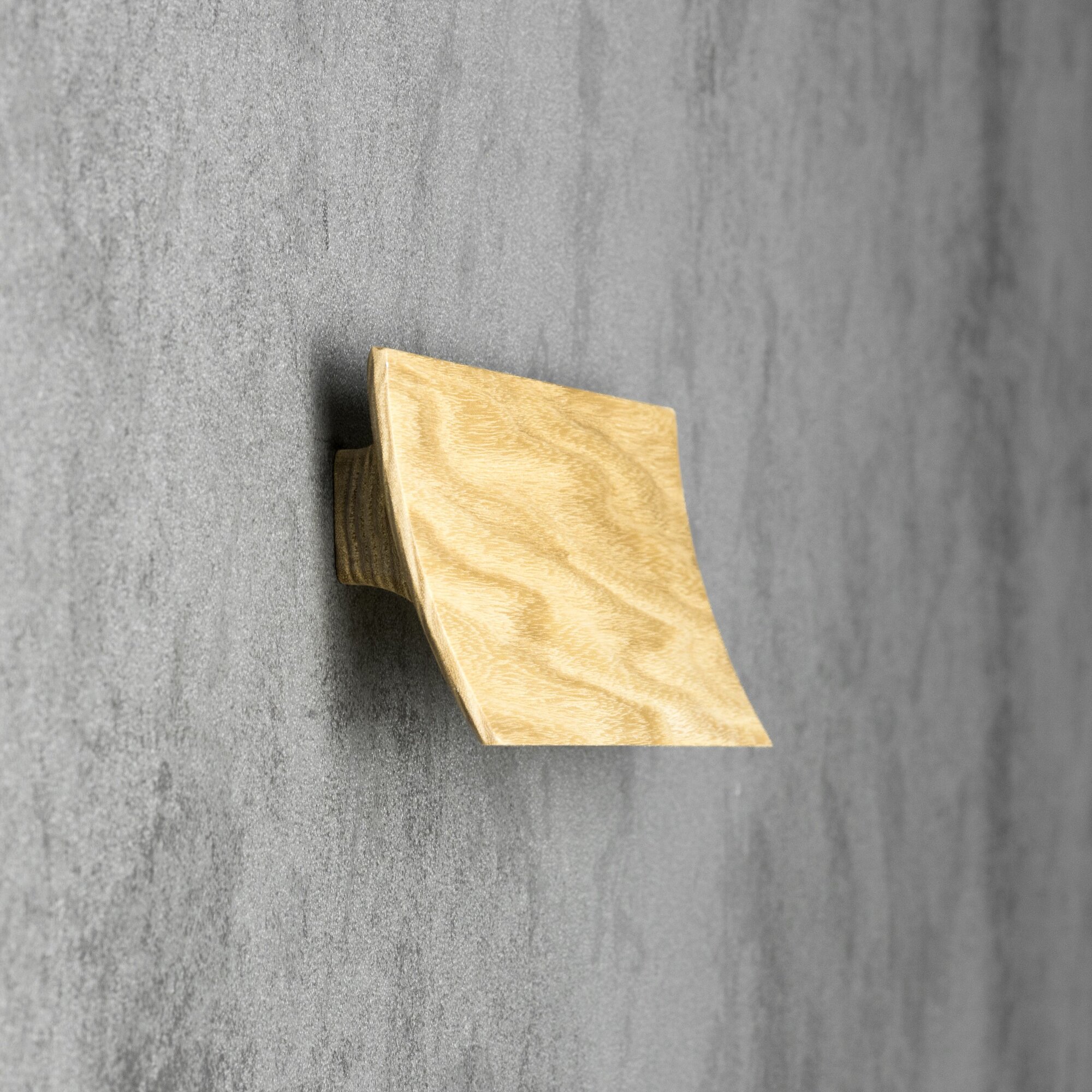 Ручка мебельная 96 мм, деревянная, коричневая, для кухни или кухонной мебели, шкафа, модель: "Aero 96" 1 шт.