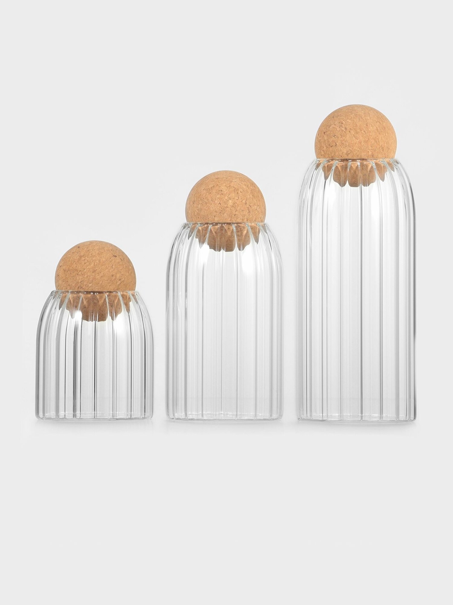 Набор банок для сыпучих продуктов "Эко", 0,4/0,7/1 л, 8,8х10см/8,8х15см/8,8х20см