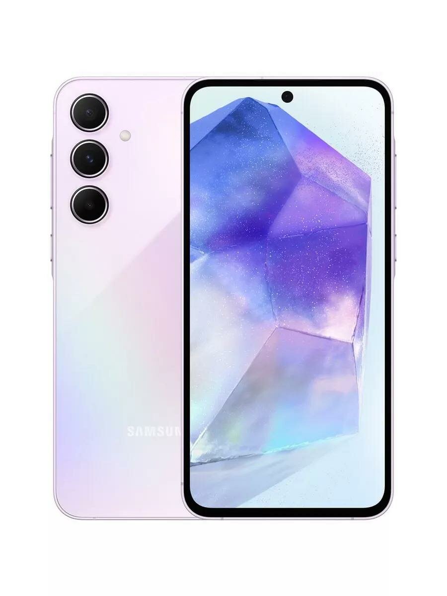 Смартфон Samsung Galaxy A55 5G 12/256Gb, Dual: nano SIM + eSIM, фиолетовый (Lilac)