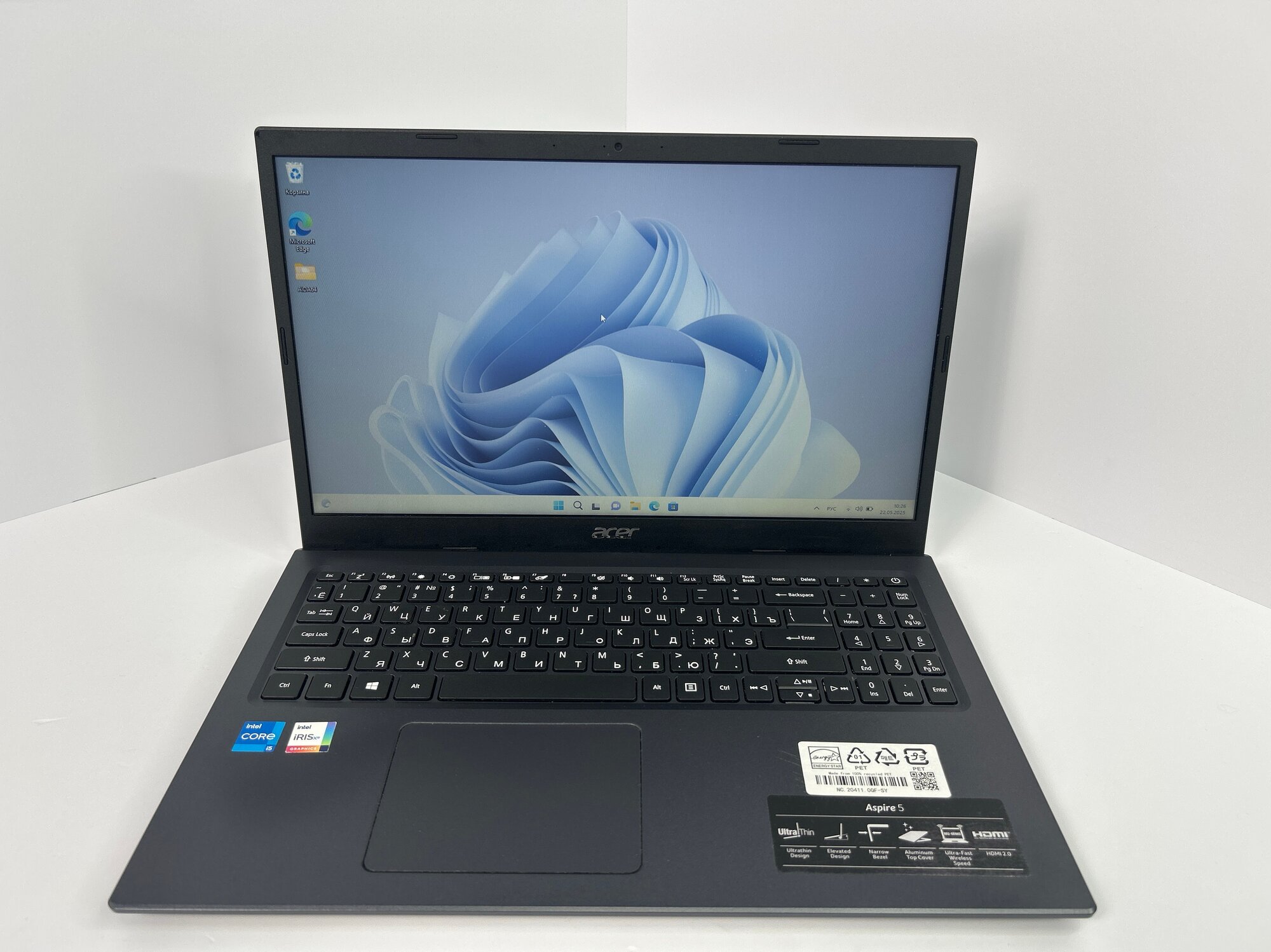 Ноутбук Acer Aspire 5 A515-56-56J0 (NX.A16ER.001) 15.6"/Intel Core i5-1135G7/RAM 8GB/SSD 256GB/Intel Iris Xe/1366*768/TN/Windows10/Подсветка кл-ры: нет/черный. Состояние: B1