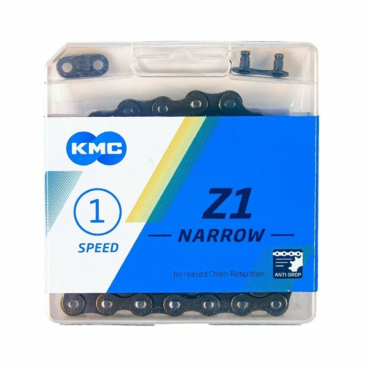 KMC Цепь KMC Z1 Narrow Brown, для 1-ск. велосипедов, BMX, фиксеров, 112 звеньев, 1/2"X3/32