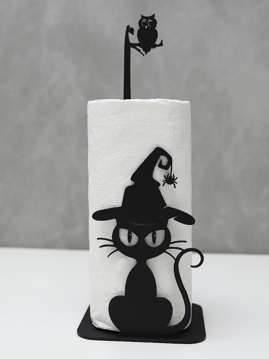 Держатель кухонный для рулонного и бумажного полотенца, настольный, цвет черный, A. R. COMPANY16, сталь