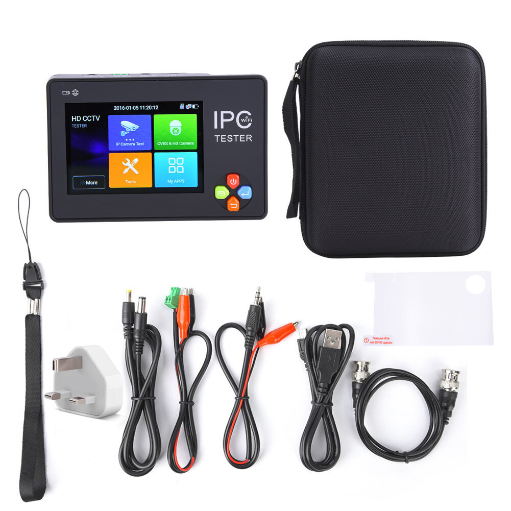 3,5-дюймовый сенсорный экран H.265 4K IPC1600ADHplus IP-камера тестер монитор AHD CVI TVI 100 В-240 В