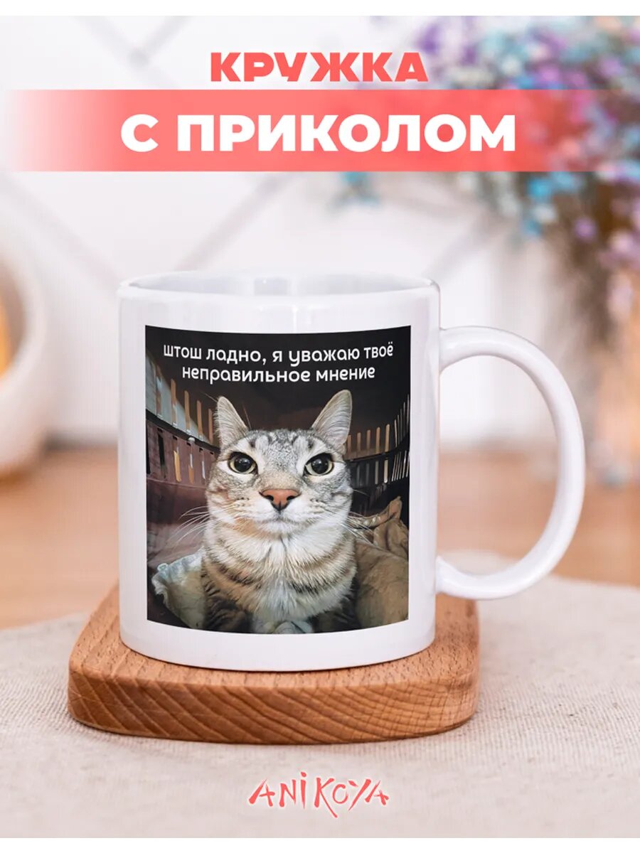 Кружка подарочная мем кот