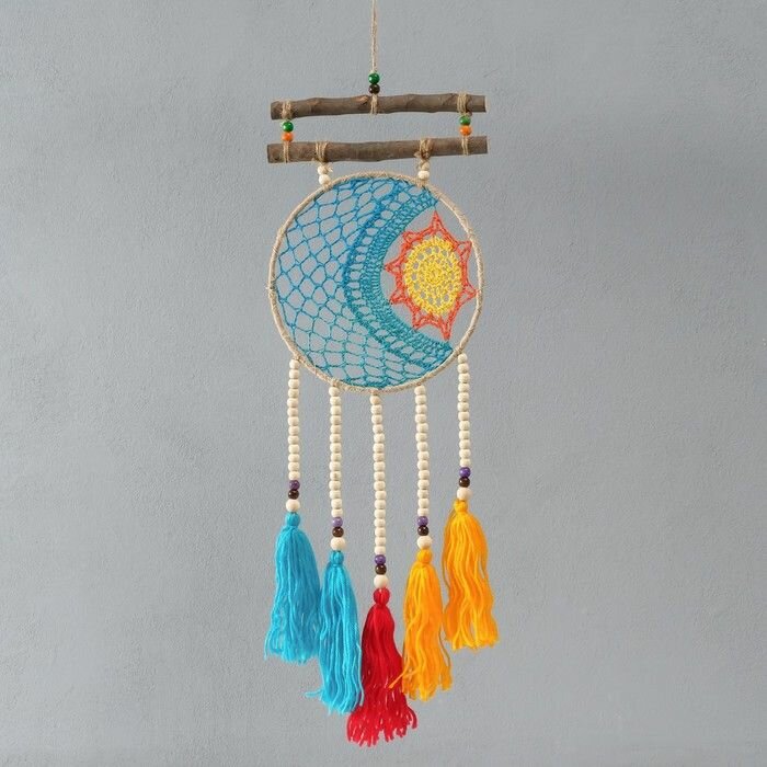 Ловец снов КНР Солнце и Луна, амулет, 20х55 см