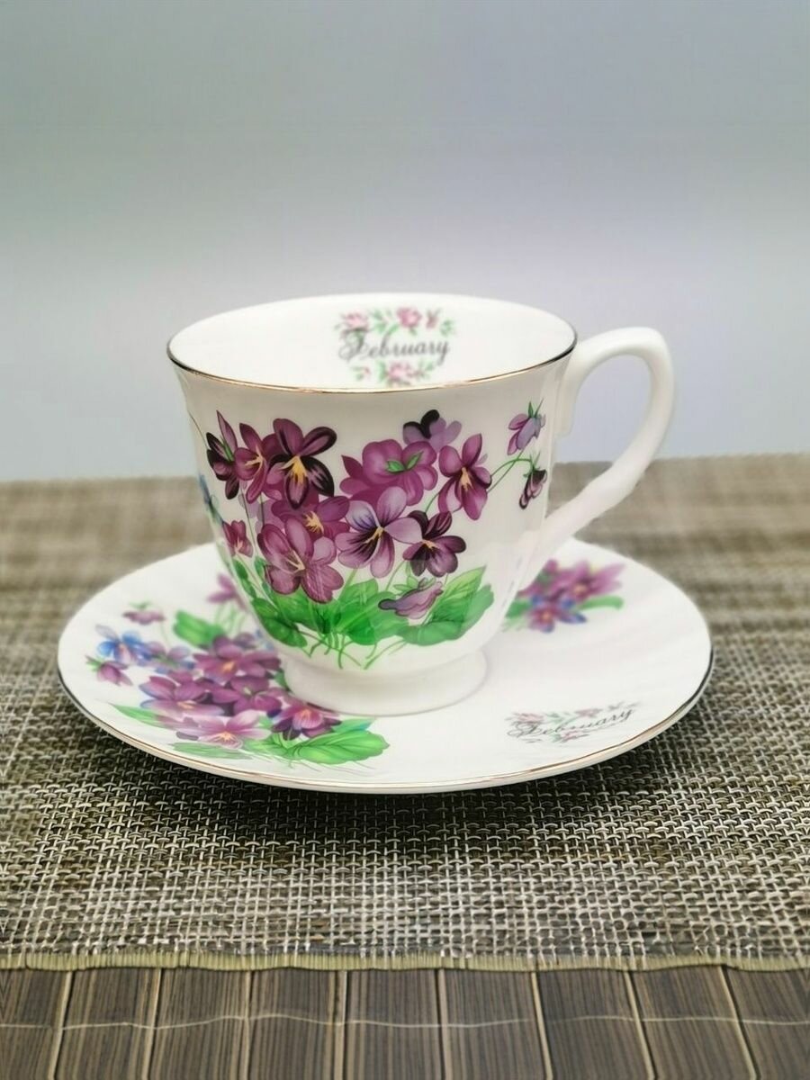 1 чашка и 1 тарелка костяного фарфора