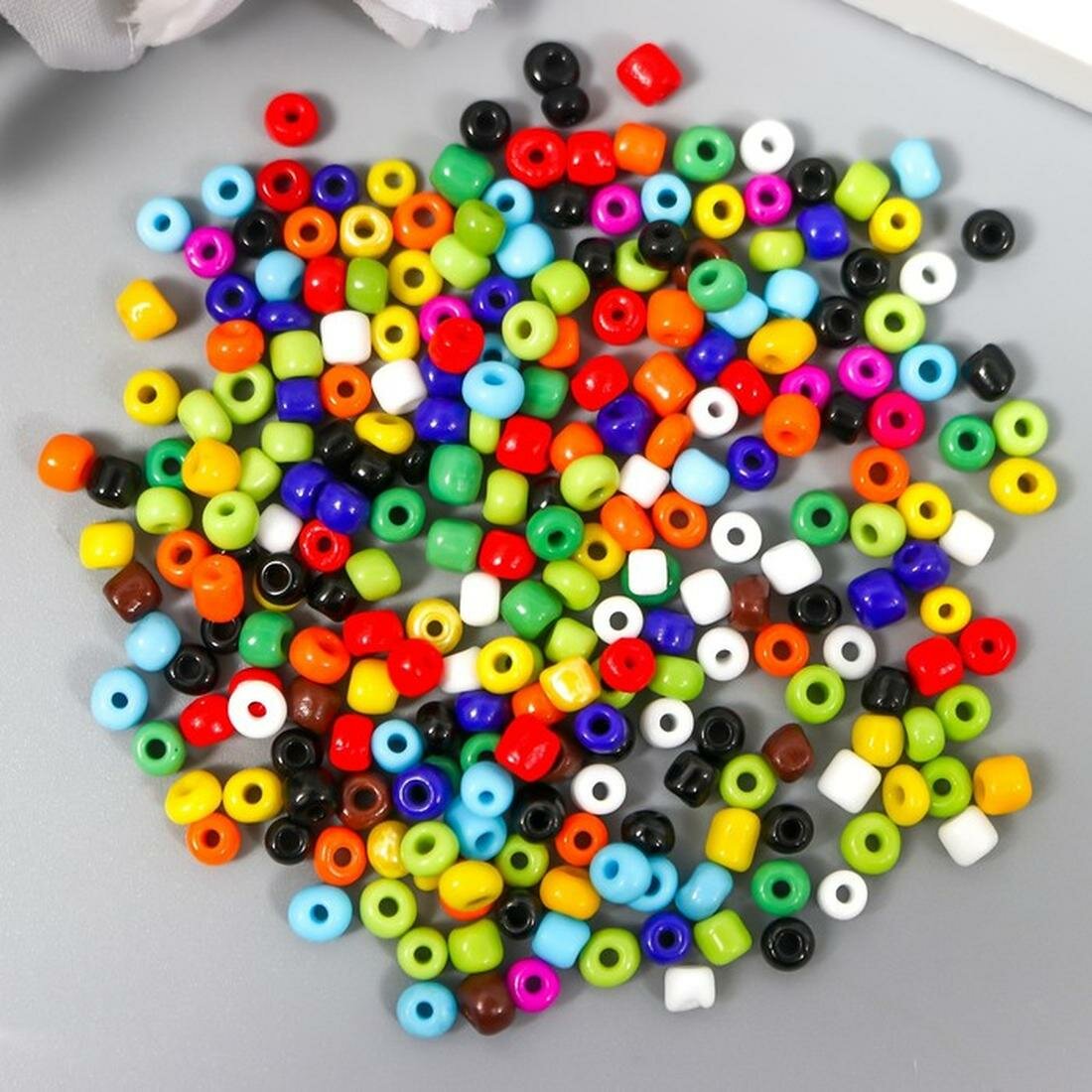 Бисер Арт Узор, стеклянный, "Ассорти цветное" 6 мм, вес 20 гр