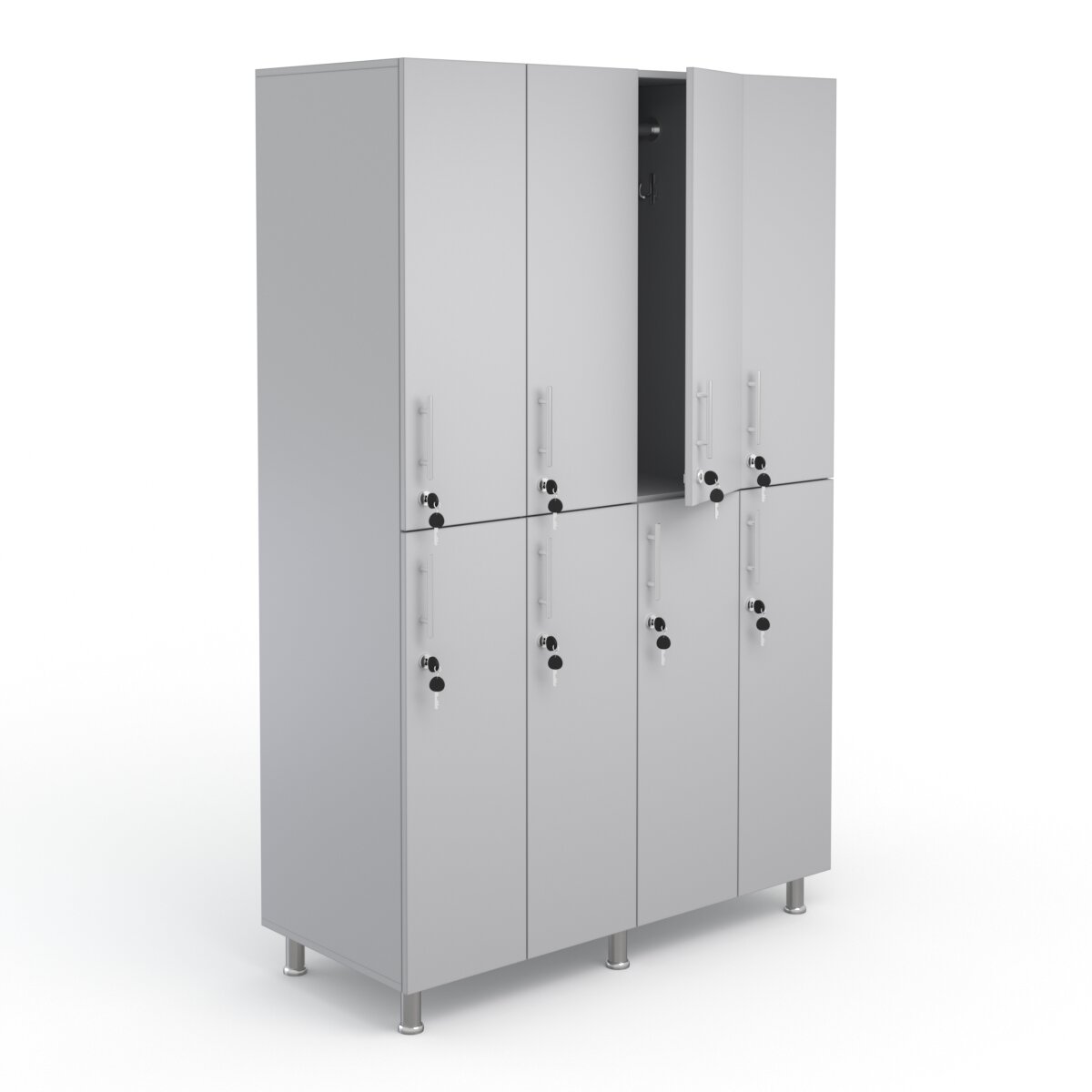 Шкаф для раздевалок 4-секционный 8ми-местный, Серый. Производитель товара - компания Westcom.