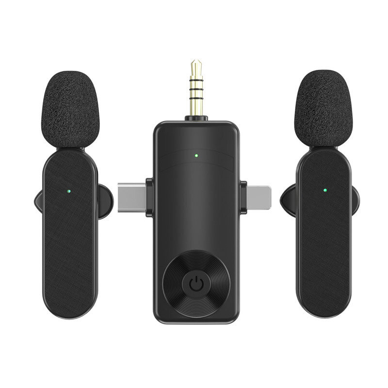 Микрофон петличный, беспроводной, для подавления шума, цвет один для двух H18