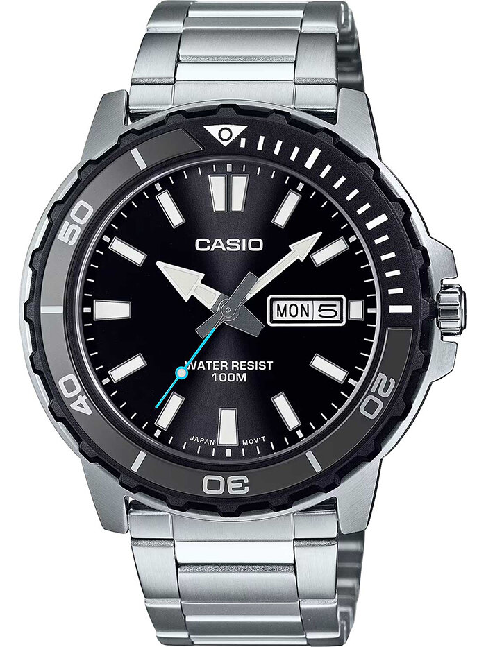Наручные часы CASIO, серебряный, черный — фото 1